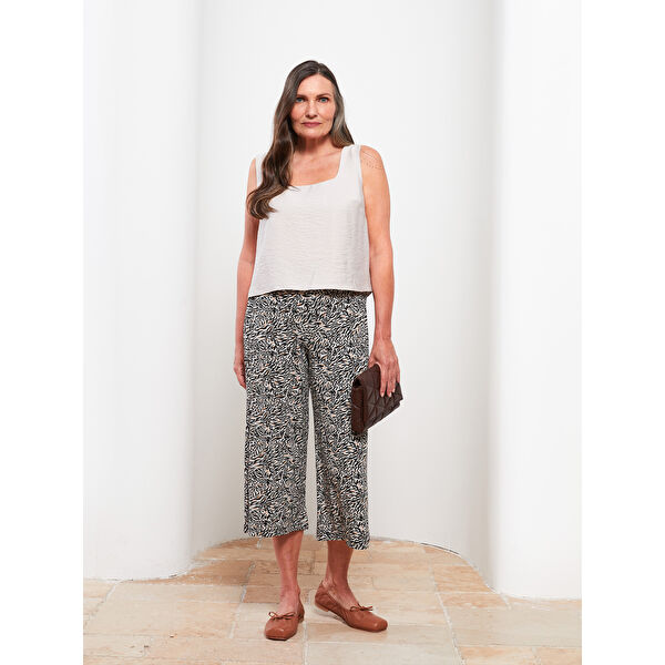 LCW GRACE Standart Fit Desenli Kadın Capri
