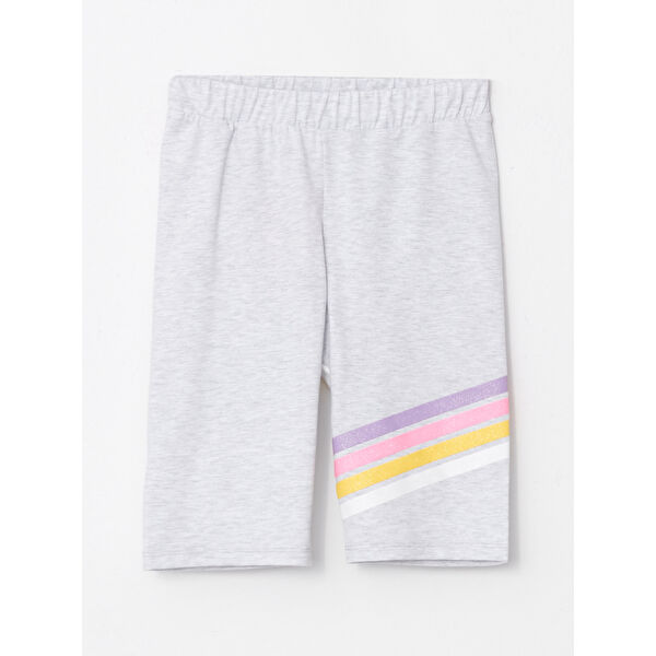 Beli Lastikli Çizgili Kız Çocuk Tayt