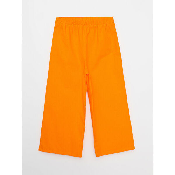 Beli Lastikli Basic Geniş Paça Poplin Kız Çocuk Capri