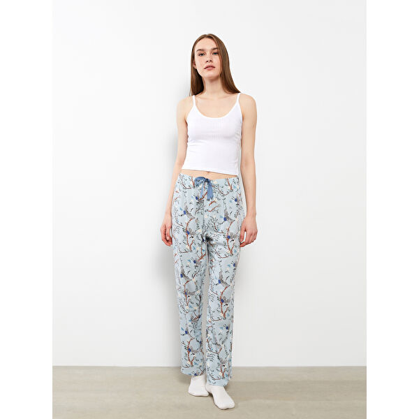 LCW DREAM Beli Lastikli Desenli Viskon Kadın Pijama Alt