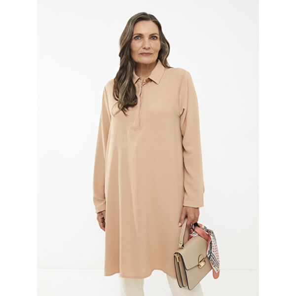 LCW GRACE Gömlek Yaka Düz Uzun Kollu Kadın Tunik LCW GRACE Gömlek Yaka Düz Uzun Kollu Kadın Tunik