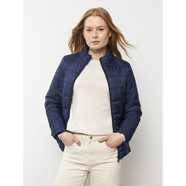 LCW CLASSIC Dik Yaka Düz Uzun Kollu Kadın Şişme Mont