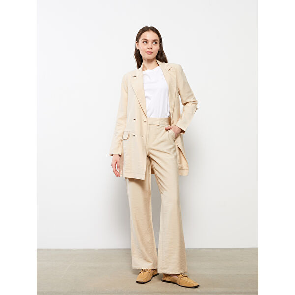 MODEST Standart Fit Düz Cep Detaylı Kadın Pantolon