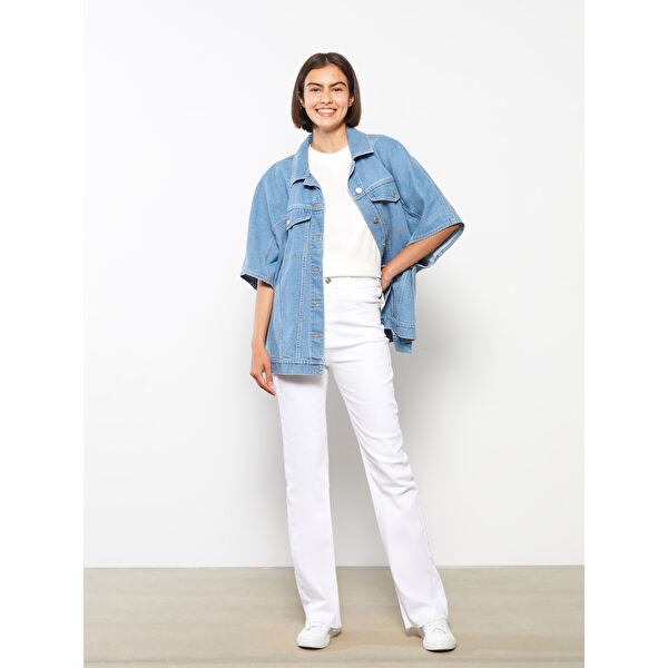 MODEST Skinny Fit Düz Cep Detaylı Kadın Rodeo Jean Pantolon