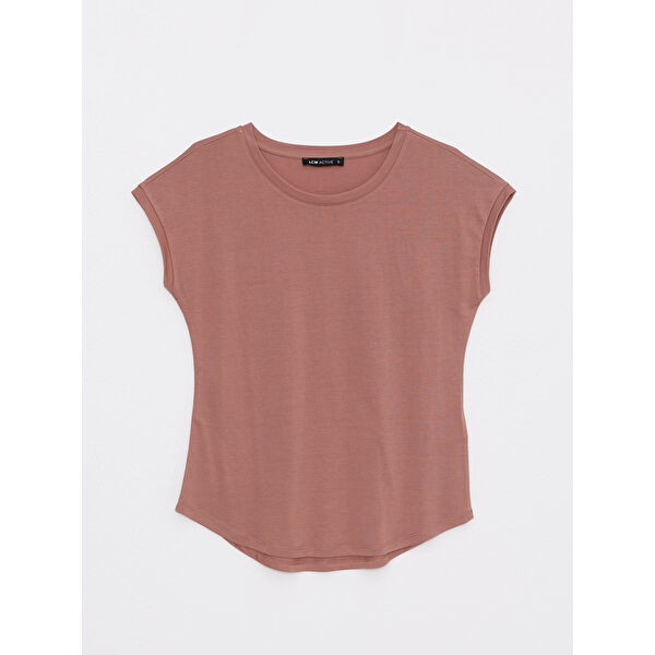 LCW ACTIVE Bisiklet Yaka Düz Kısa Kollu Kadın Spor Tişört