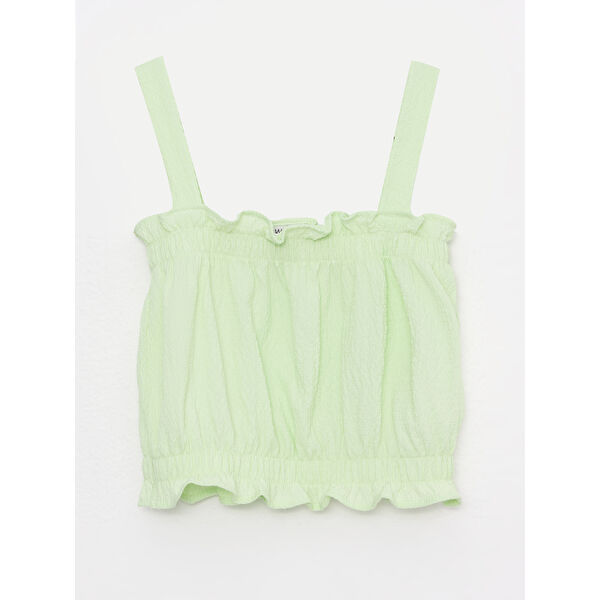 Kayık Yaka Basic Askılı Kız Çocuk Bluz