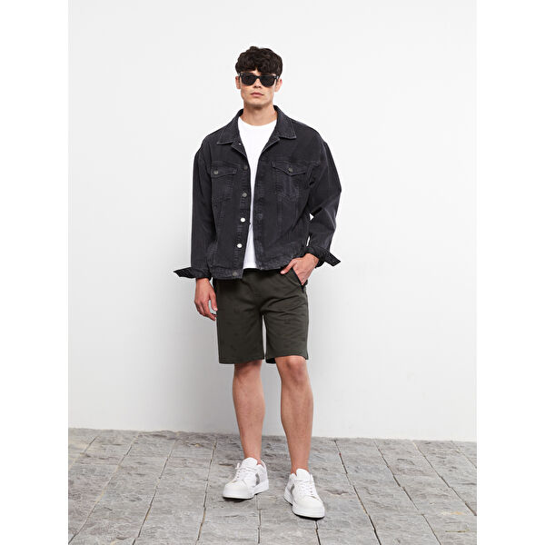 Standart Kalıp Desenli Erkek Şort