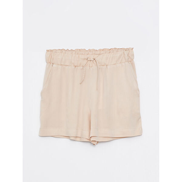 XSIDE Beli Lastikli Standart Fit Düz Viskon Kadın Şort