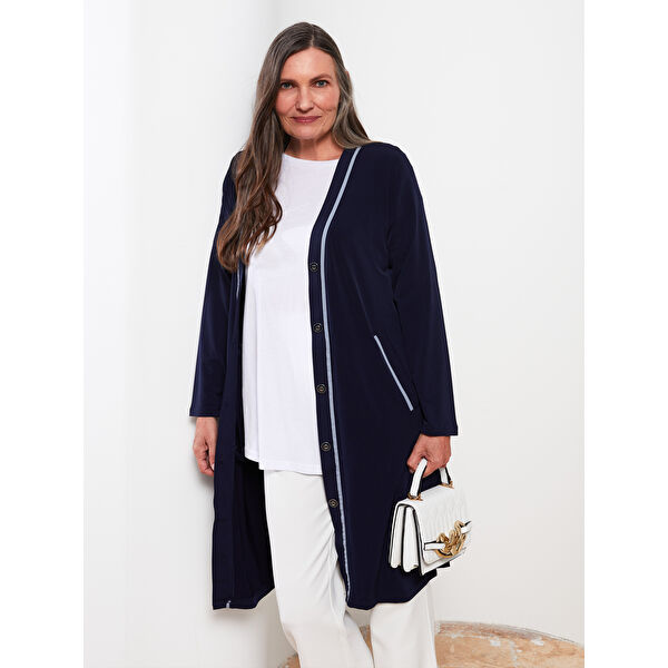 LCW GRACE V Yaka Düz Uzun Kollu Kadın Hırka LCW GRACE V Yaka Düz Uzun Kollu Kadın Hırka