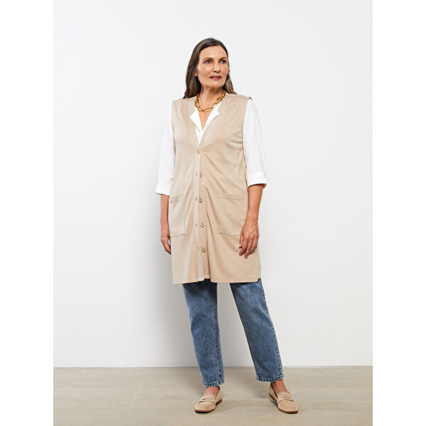 LCW GRACE V Yaka Düz Kadın Yelek