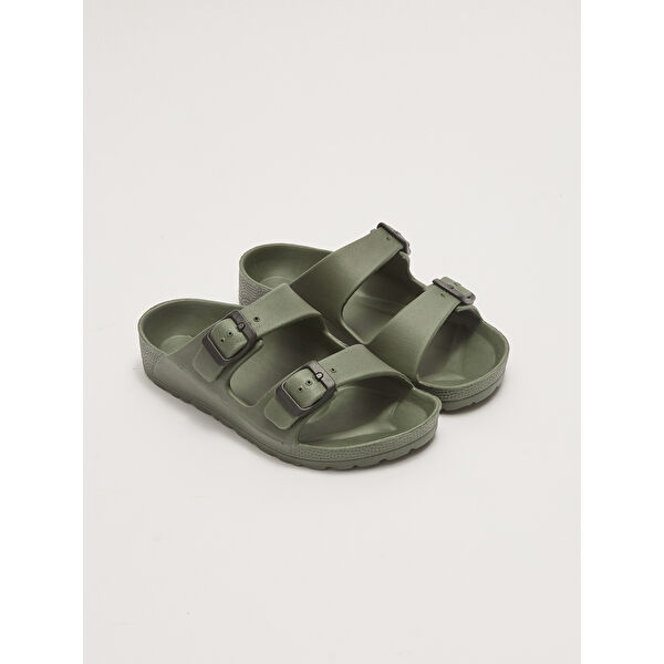 Çift Bantlı Tokalı Erkek Çocuk Terlik