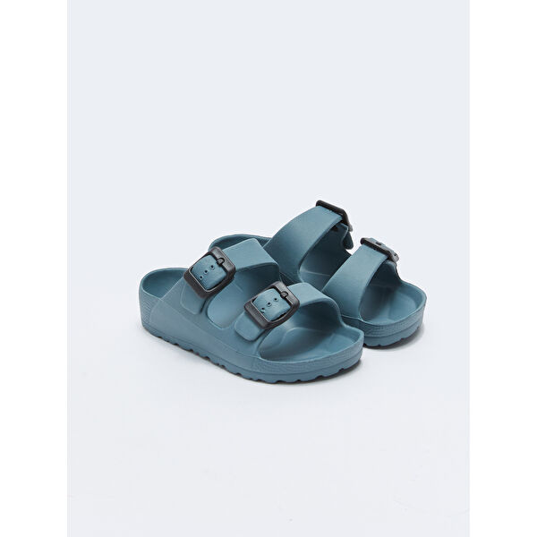 Çift Bantlı Tokalı Erkek Çocuk Terlik