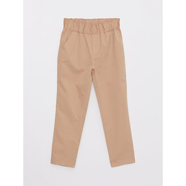 MODEST Beli Lastikli Rahat Kalıp Düz Cep Detaylı Gabardin Kadın Pantolon