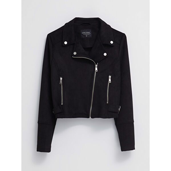 LCW CASUAL Biker Yaka Düz Uzun Kollu Kadın Deri Görünümlü Mont LCW CASUAL Biker Yaka Düz Uzun Kollu Kadın Deri Görünümlü Mont