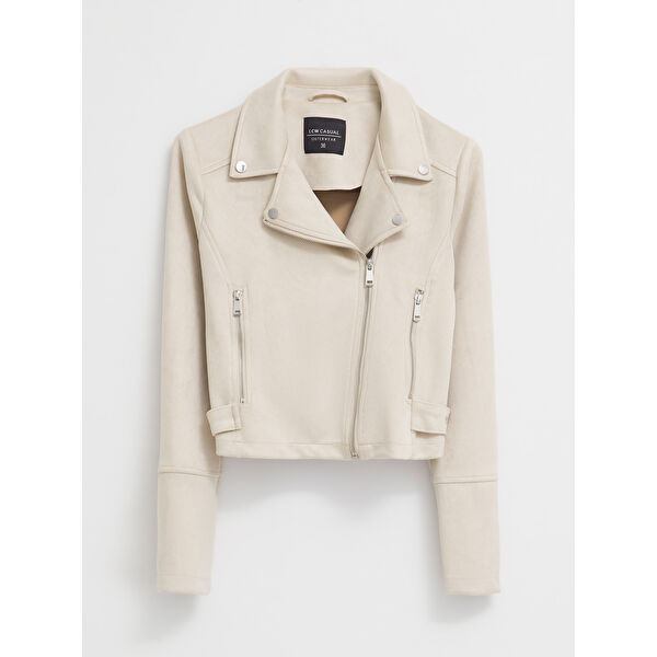 LCW CASUAL Biker Yaka Düz Uzun Kollu Kadın Deri Görünümlü Mont LCW CASUAL Biker Yaka Düz Uzun Kollu Kadın Deri Görünümlü Mont