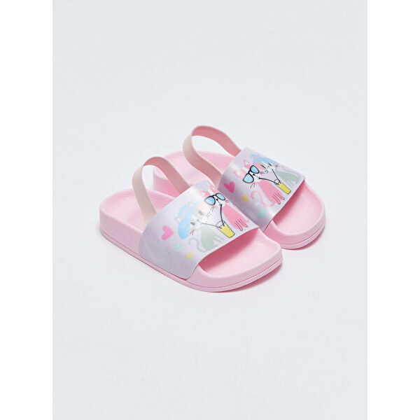 Baskılı Lastikli Kız Bebek Plaj Terliği