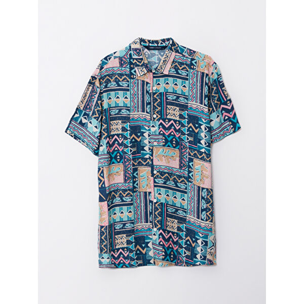 LCW CASUAL Regular Fit Kısa Kollu Desenli Viskon Erkek Gömlek LCW CASUAL Regular Fit Kısa Kollu Desenli Viskon Erkek Gömlek