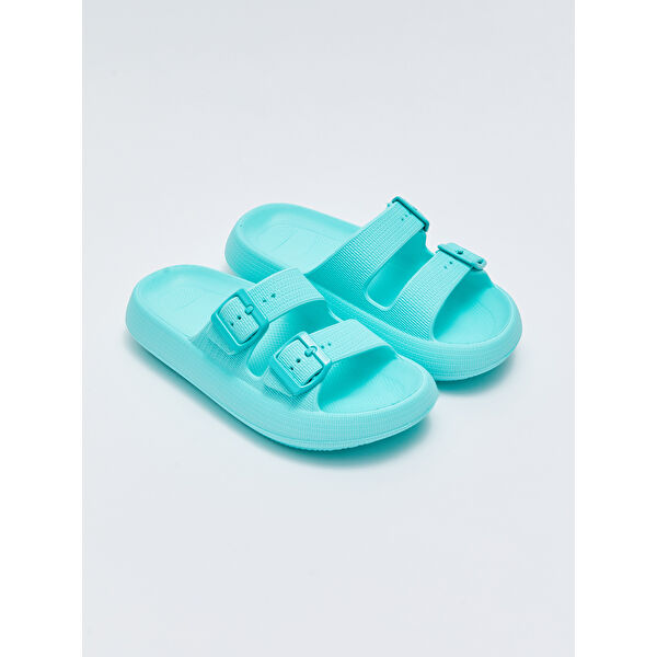 Çift Bantlı Toka Detaylı Kadın Terlik