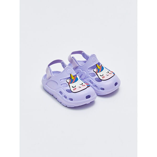 3D Patch Detaylı Lastikli Kız Bebek Plaj Sandaleti