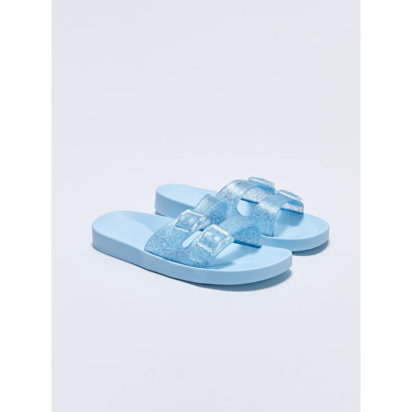 Çift Bantlı Toka Detaylı Kız Çocuk Plaj Terliği