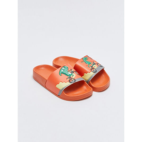 Baskılı Tek Bantlı Erkek Çocuk Terlik