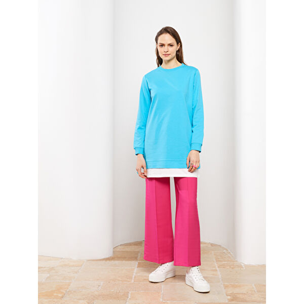 MODEST Bisiklet Yaka Düz Uzun Kollu Kadın Tunik MODEST Bisiklet Yaka Düz Uzun Kollu Kadın Tunik