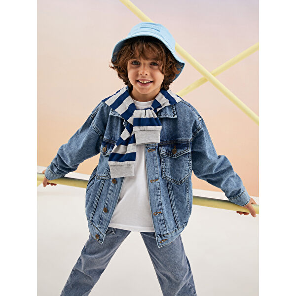 Gömlek Yaka Erkek Çocuk Jean Ceket