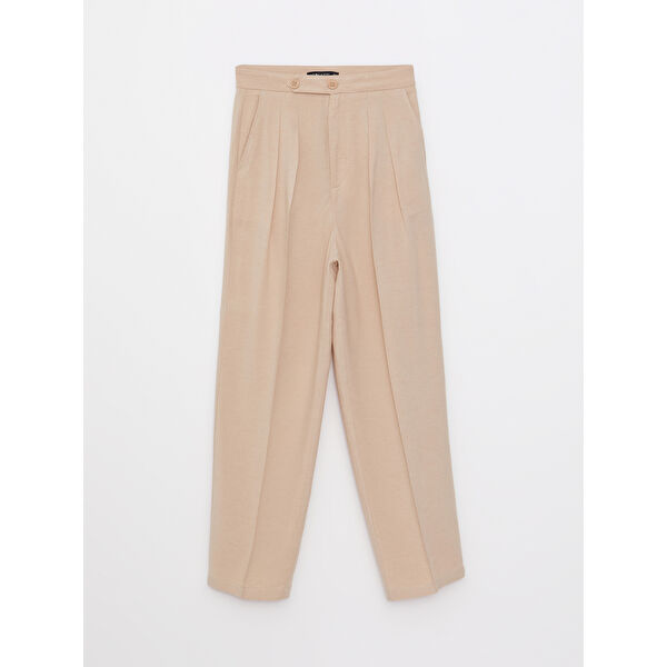 LCW CASUAL Rahat Kalıp Düz Cep Detaylı Keten Kadın Pantolon