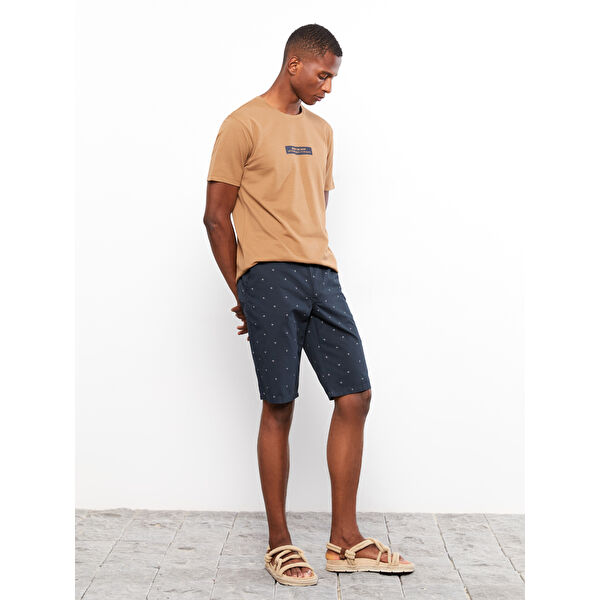 Slim Fit Desenli Erkek Şort