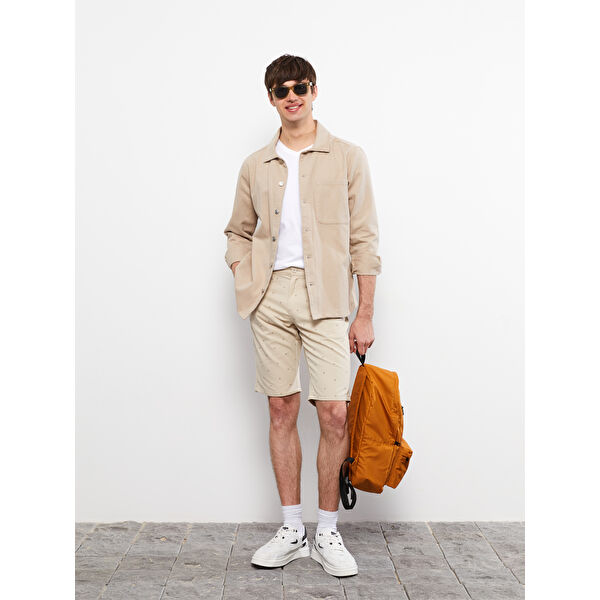 Slim Fit Desenli Erkek Şort