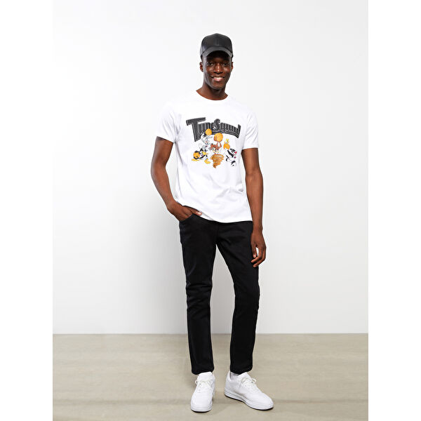 XSIDE Bisiklet Yaka Kısa Kollu Space Jam Baskılı Penye Erkek Tişört