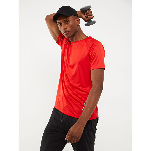 Bisiklet Yaka Kısa Kollu Erkek Spor Tişört