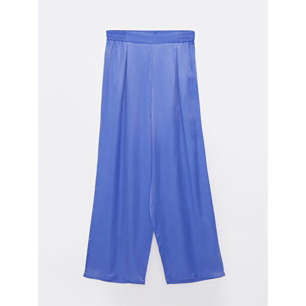 LCW CASUAL Beli Lastikli Rahat Kalıp Düz Saten Kadın Pantolon