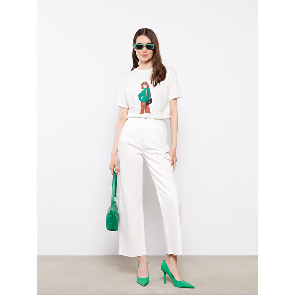 MODEST Standart Fit Düz Cep Detaylı Kadın Rodeo Jean Pantolon