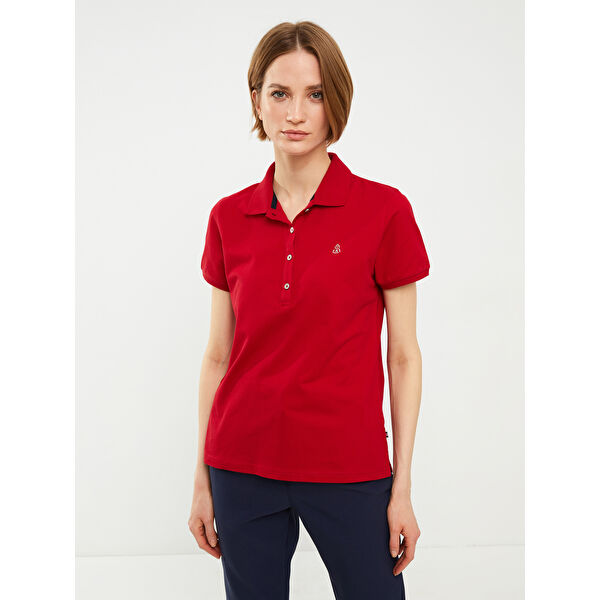 SOUTHBLUE Polo Yaka Nakış Detaylı Kısa Kollu Kadın Tişört