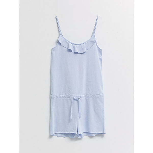 LCW DREAM Askılı Düz Beli Bağlama Detaylı Pamuklu Kadın Uyku Tulumu