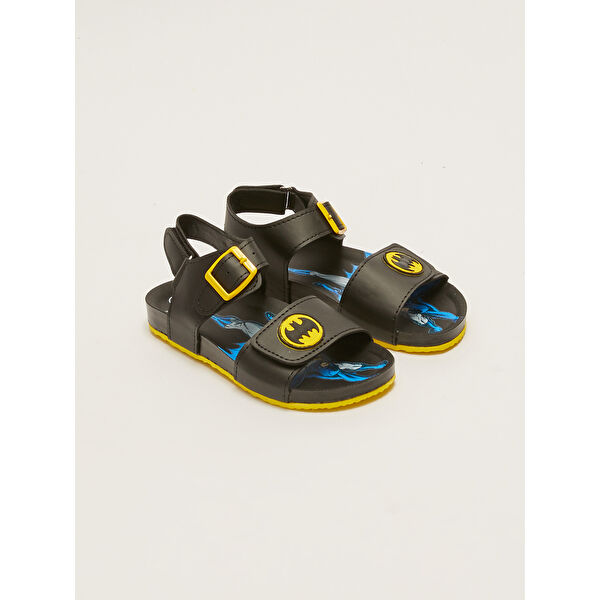 Batman Lisanslı Çift Bantlı Cırt Cırtlı Erkek Çocuk Sandalet