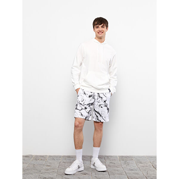 Standart Kalıp Desenli Erkek Şort