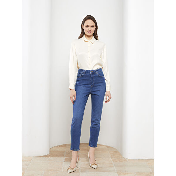 LCW GREEN Skinny Fit Düz Cep Detaylı Kadın Rodeo Jean Pantolon LCW GREEN Skinny Fit Düz Cep Detaylı Kadın Rodeo Jean Pantolon