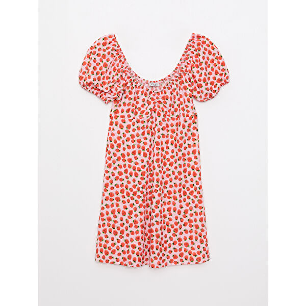 XSIDE Kayık Yaka Desenli Kısa Kollu Kadın Elbise XSIDE Kayık Yaka Desenli Kısa Kollu Kadın Elbise