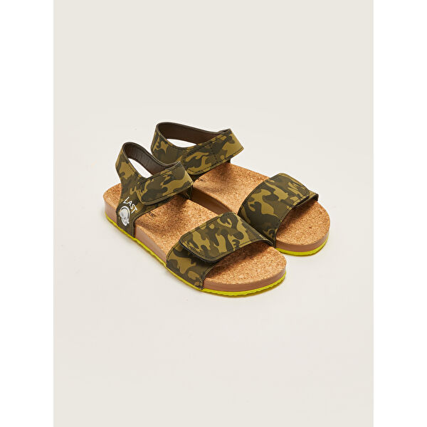 Kamuflaj Baskılı Erkek Çocuk Sandalet
