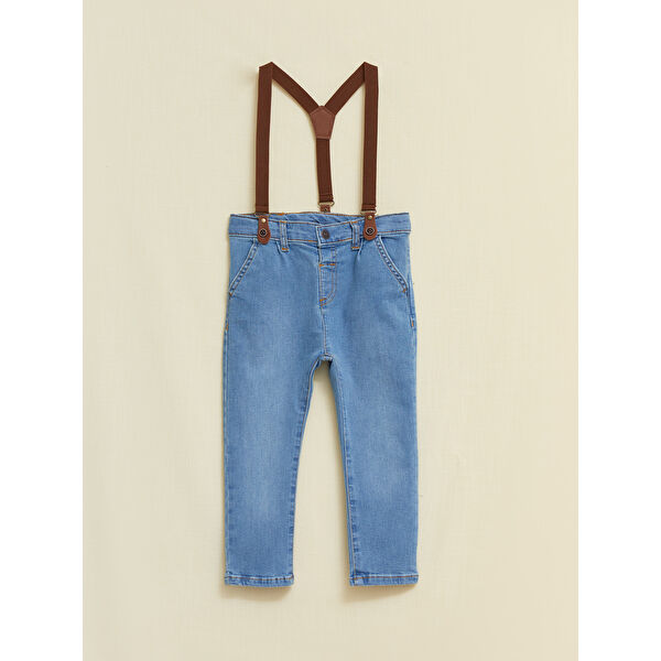 LCW GREEN Basic Erkek Bebek Jean Pantolon ve Pantolon Askısı 2'li LCW GREEN Basic Erkek Bebek Jean Pantolon ve Pantolon Askısı 2'li