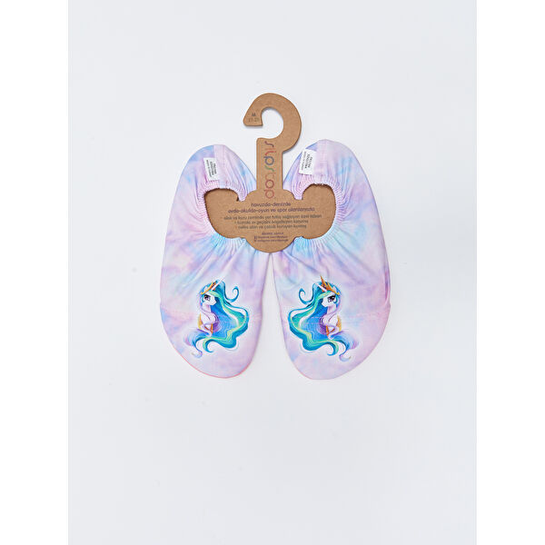 Unicorn Baskılı Kız Çocuk Deniz Ayakkabısı