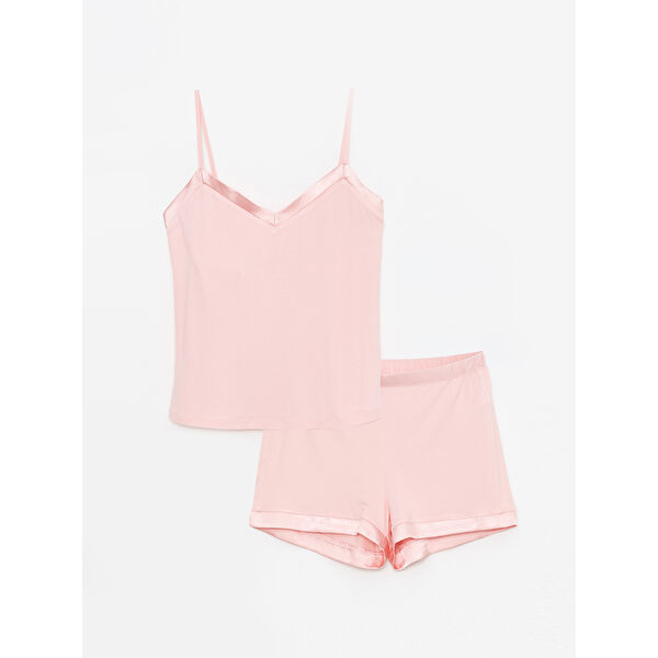 LCW DREAM Kalp Yaka Düz Askılı Kadın Pijama Takımı LCW DREAM Kalp Yaka Düz Askılı Kadın Pijama Takımı