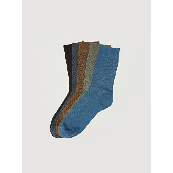 Desenli Erkek Bambu Soket Çorap 5'li Desenli Erkek Bambu Soket Çorap 5'li