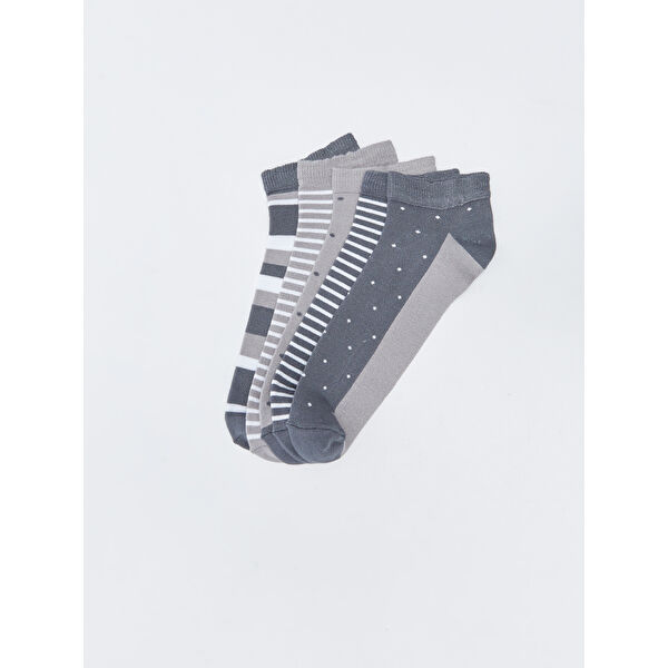 Desenli Erkek Bambu Patik Çorap 5'li