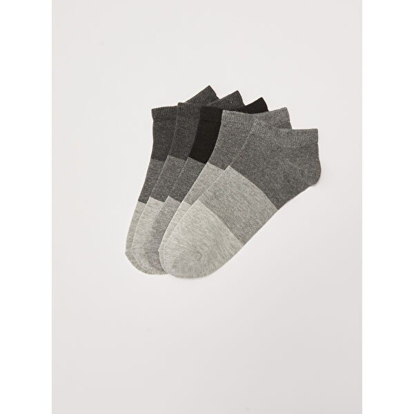 Renk Bloklu Erkek Patik Çorap 5'li