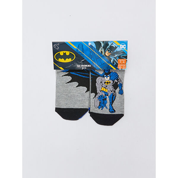 Batman Desenli Erkek Çocuk Patik Çorap 3'lü