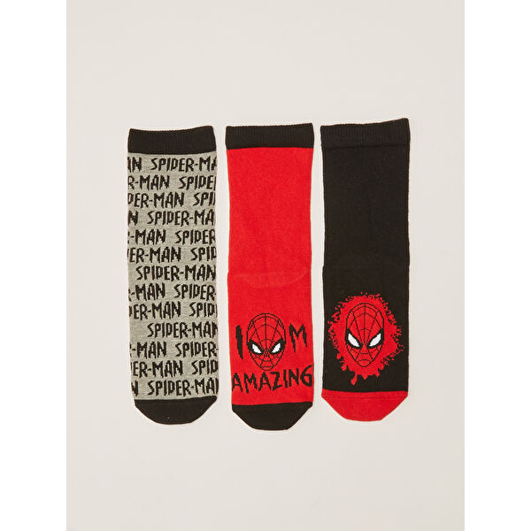 Spiderman Desenli Erkek Çocuk Soket Çorap 3'lü