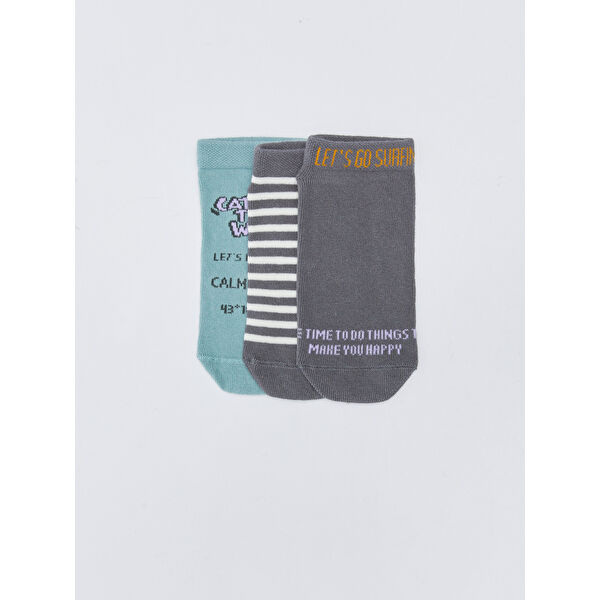 Desenli Organik Pamuklu Erkek Çocuk Patik Çorap 3'lü Desenli Organik Pamuklu Erkek Çocuk Patik Çorap 3'lü